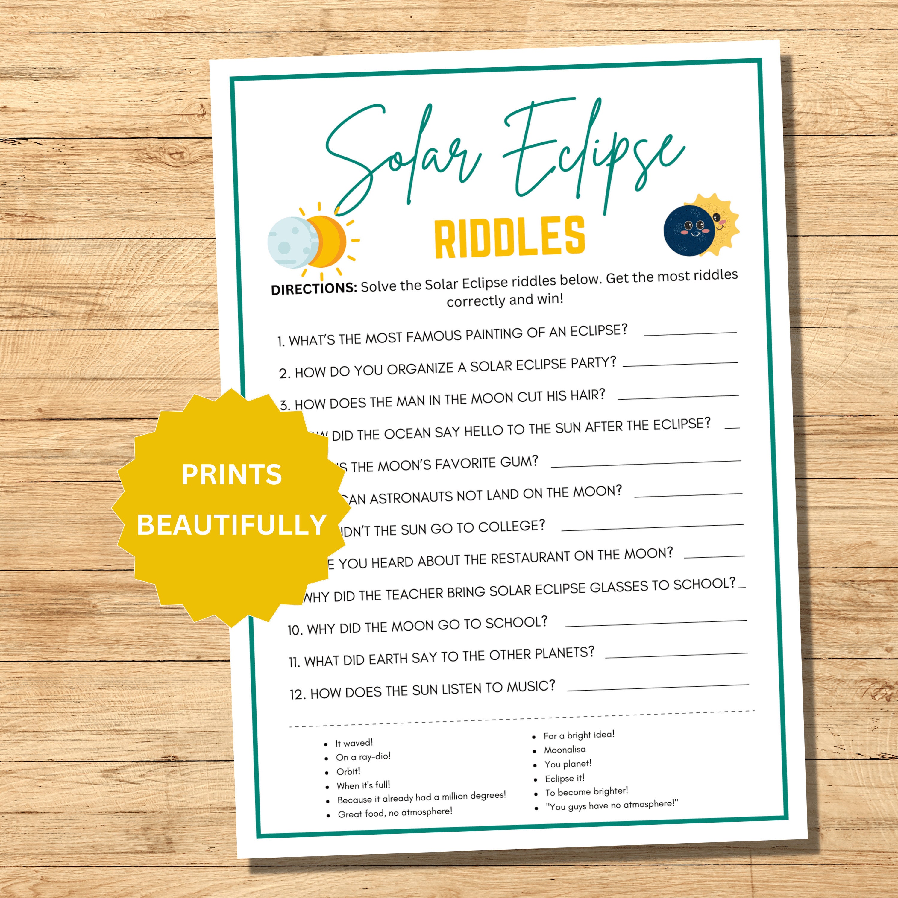 Solar Eclipse Games, Riddles, Solar Eclipse Party Games, Party Games ...