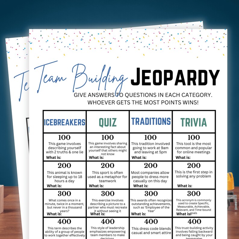 Team Building Games, Jeopardy, Team Building Trivia, Team Building ...