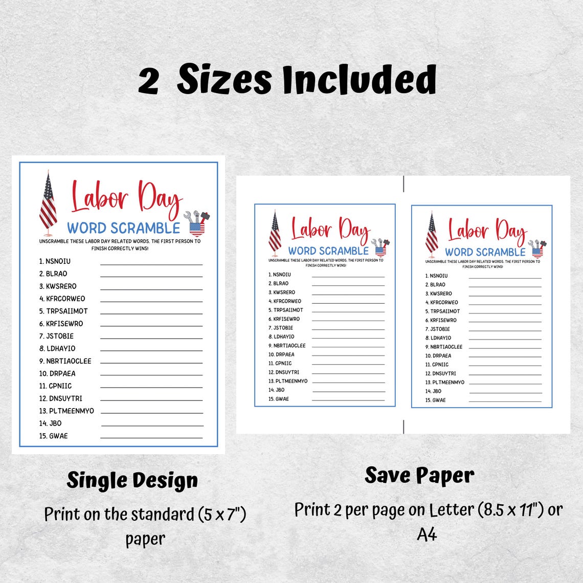 Labor Day Games, Word Scramble, Labor Day Games for Kids and Adults ...