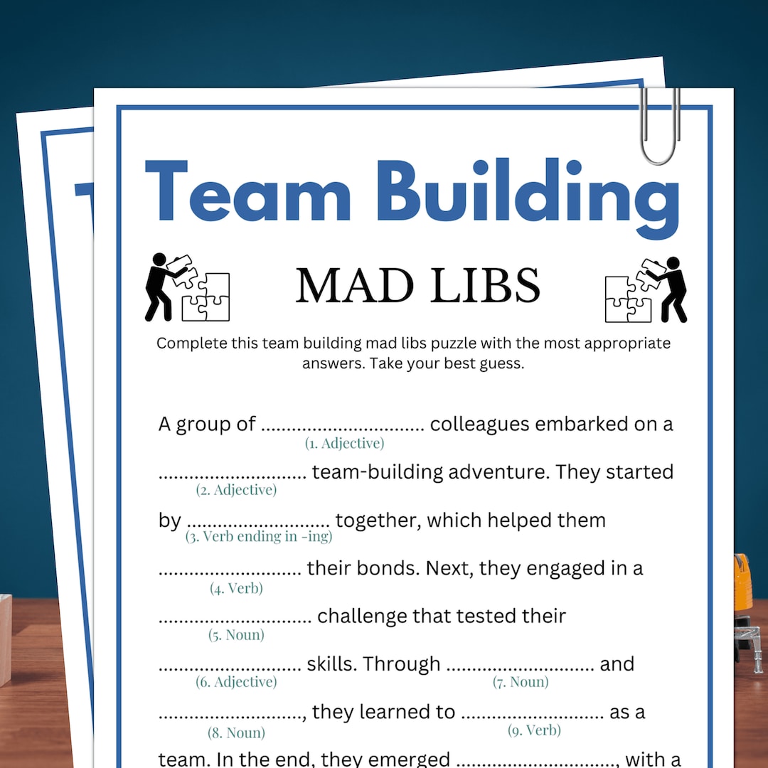 Team Building Games, Mad Libs, Puzzle, Story Game, Team Building ...