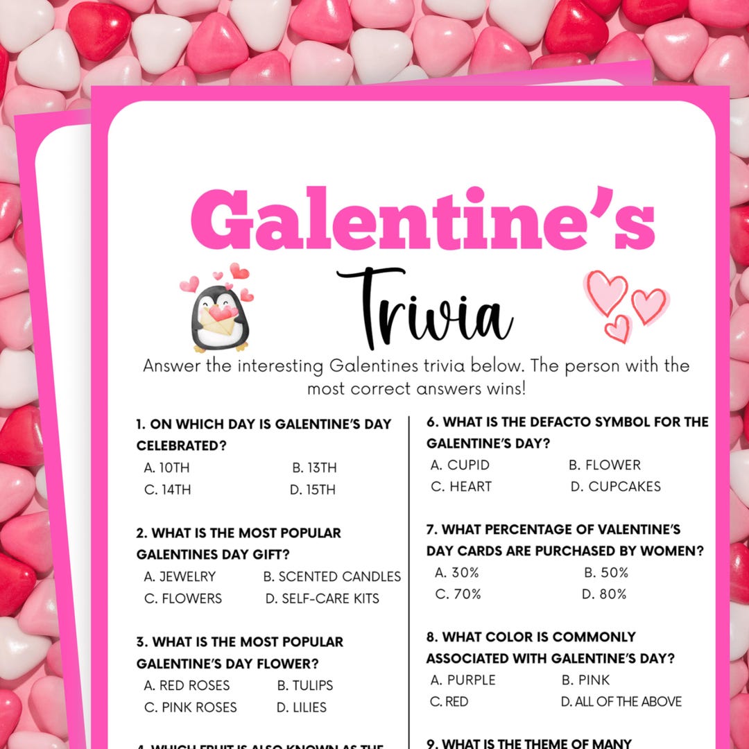 Galentines Trivia, Galentine's Day Games, Galentines Day Trivia ...