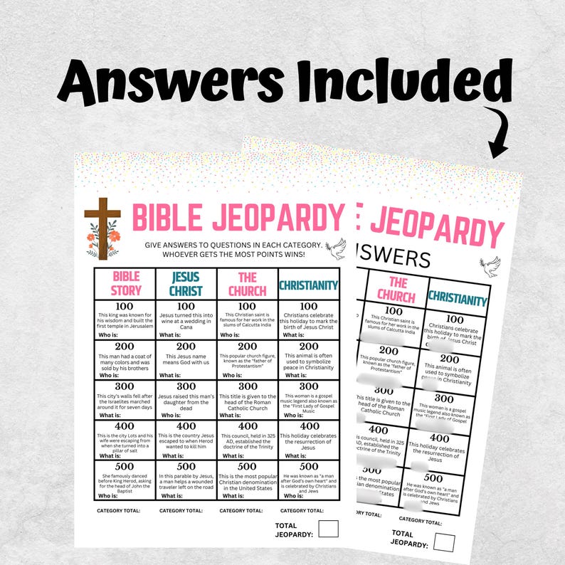 Bible Games, Jeopardy, Bible Study Games, Bible Games for Kids, Sunday ...