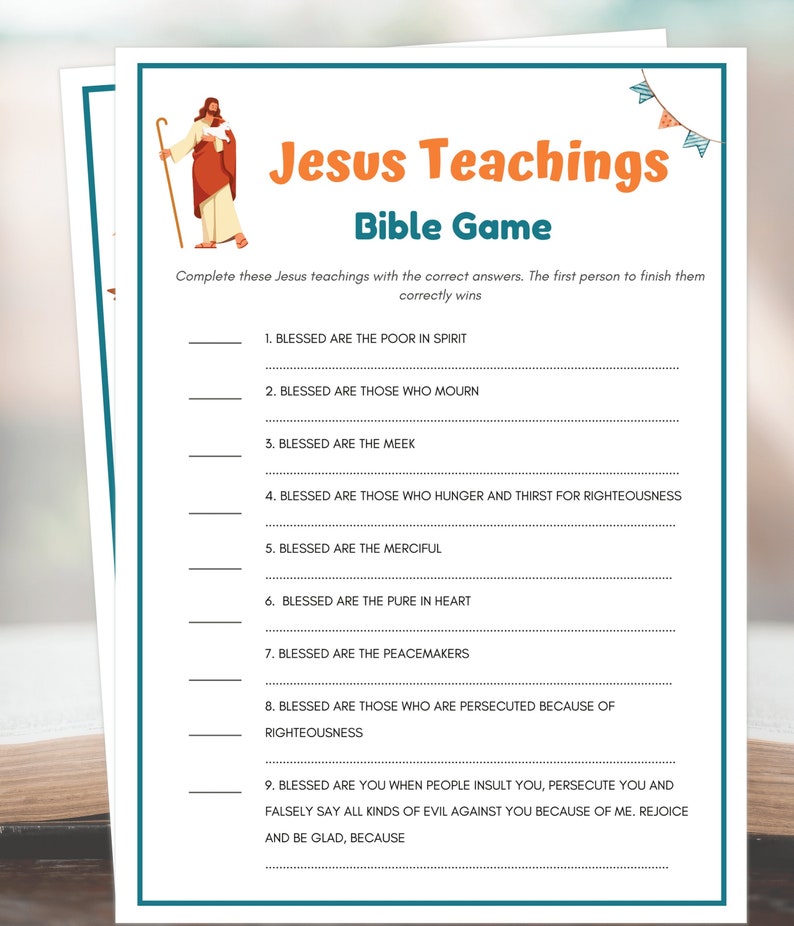 Bible Trivia, Jesus Teachings Trivia, Bible Games, Bible Games for Kids ...