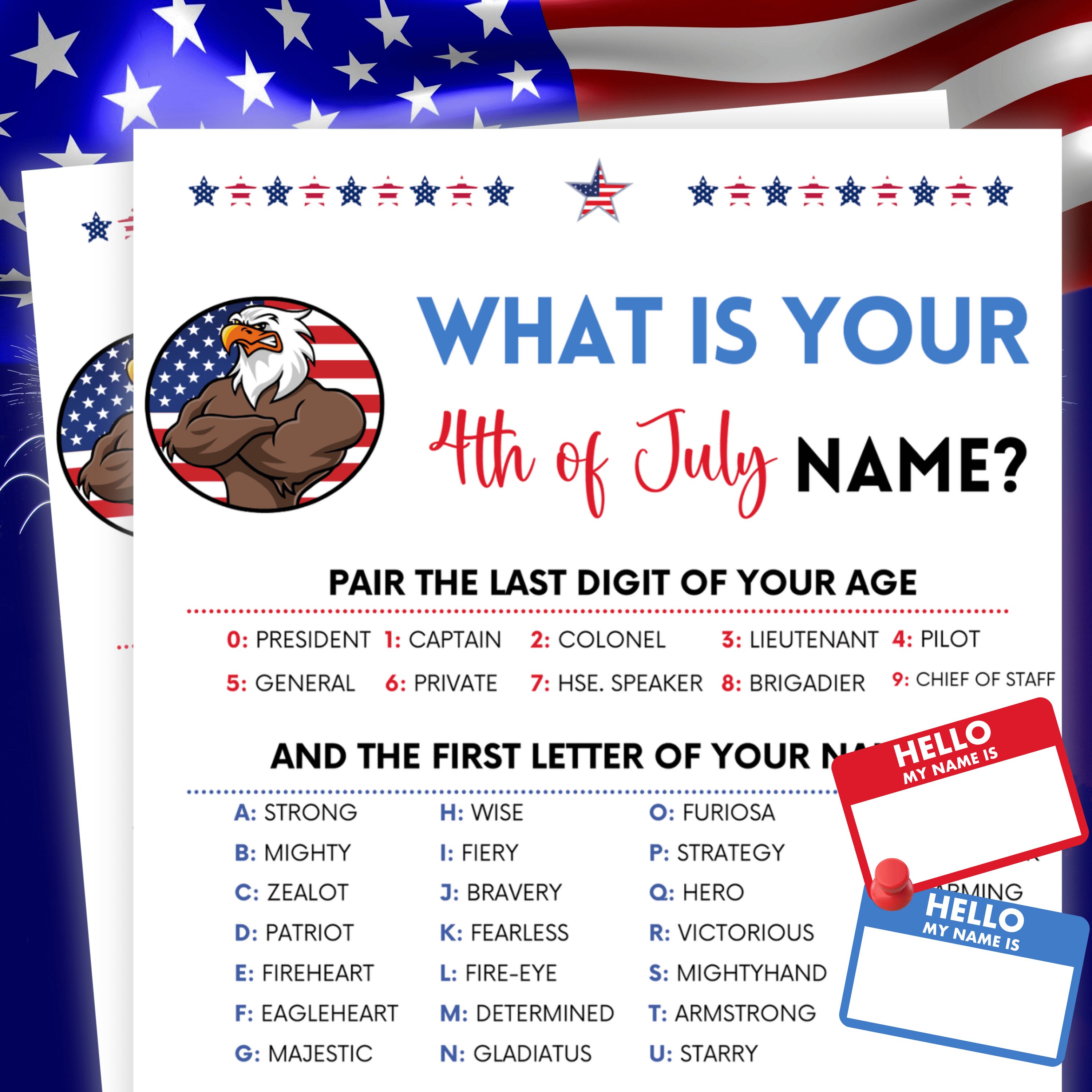 4th of July Games, What is Your 4th of July Name Game?, 4th of July ...