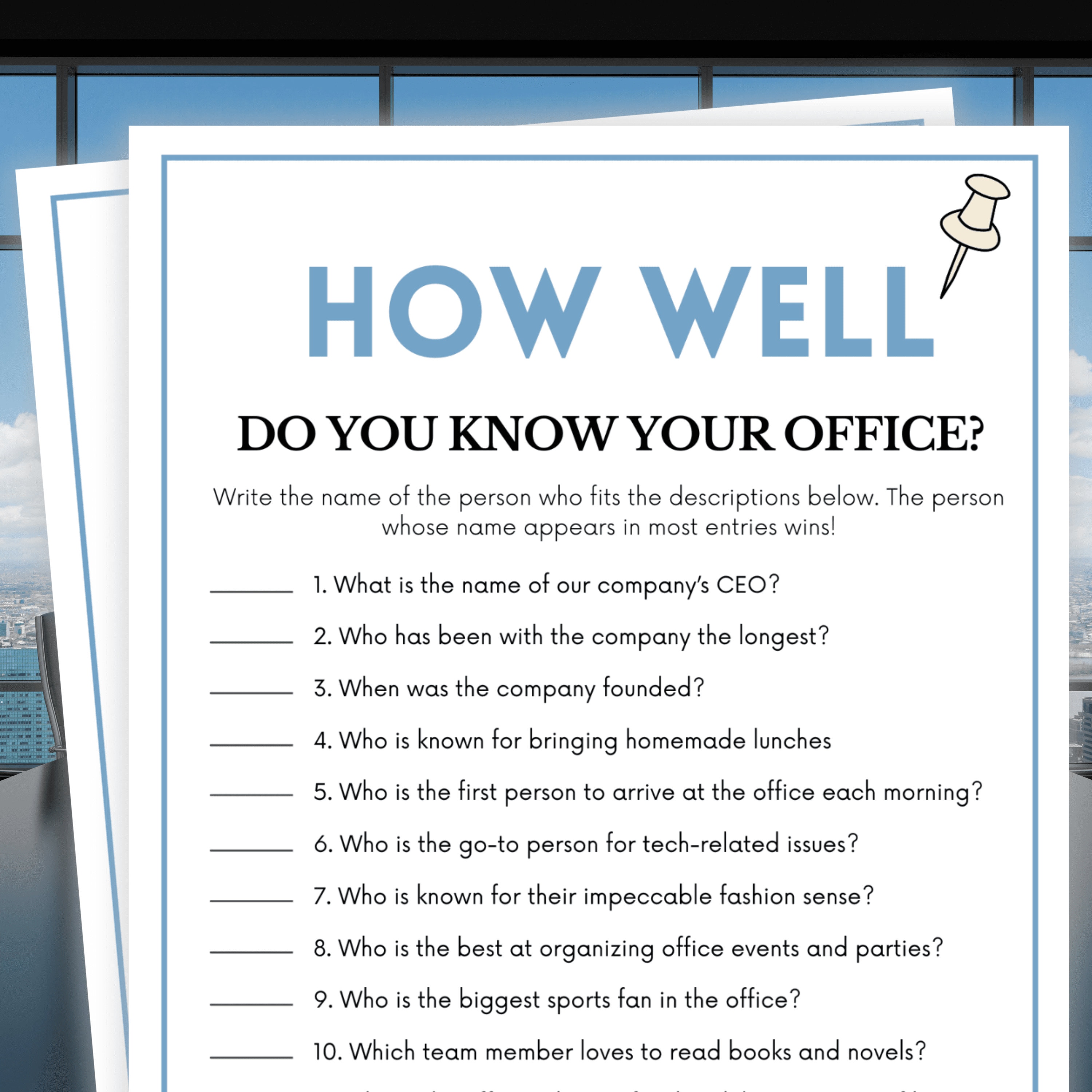 Office Party Games, How Well Do You Know Your Office, Office Party ...
