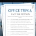 Office Trivia, Office Fact or Fiction Trivia, Work Party Games, Happy ...