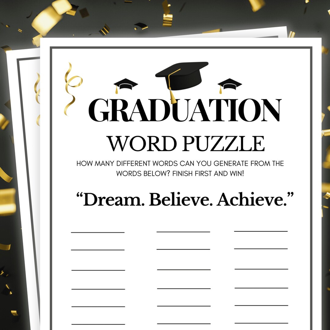 Graduation Word Puzzle, Graduation Games, College Graduation Games ...