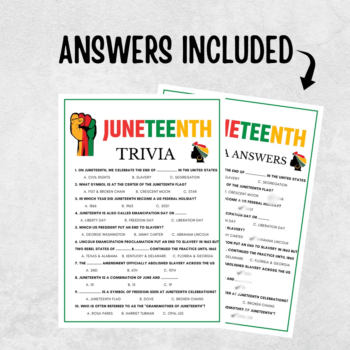 Juneteenth Trivia, Juneteenth Games, Black History Games, Juneteenth ...