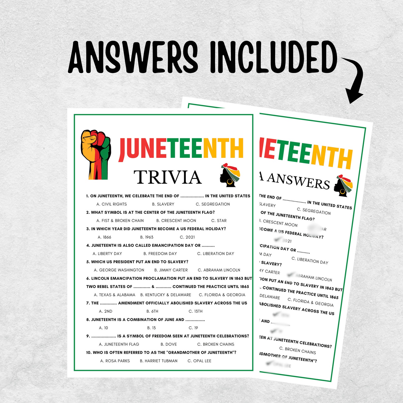Juneteenth Trivia, Juneteenth Games, Black History Games, Juneteenth ...