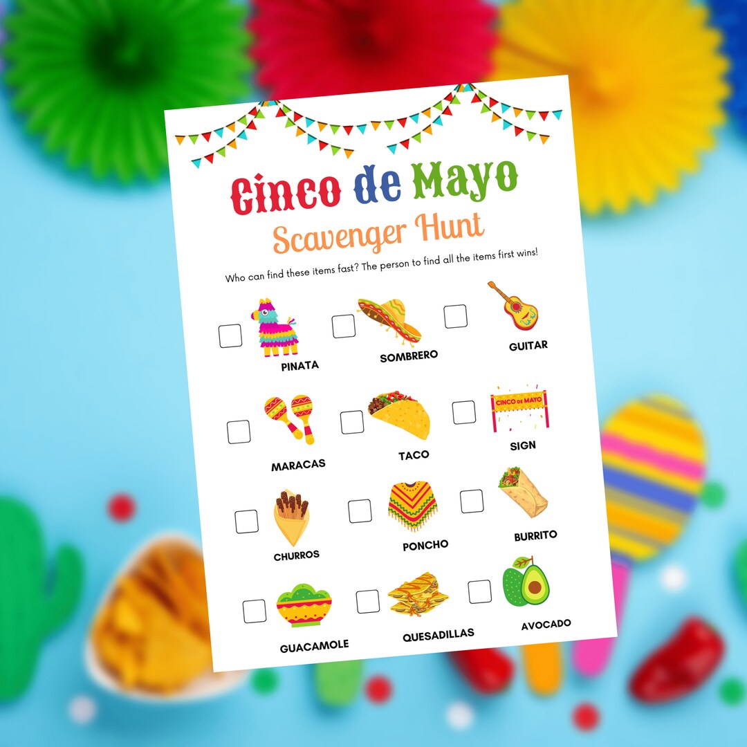 Cinco De Mayo Games, Scavenger Hunt, Cinco De Mayo Party Games for ...