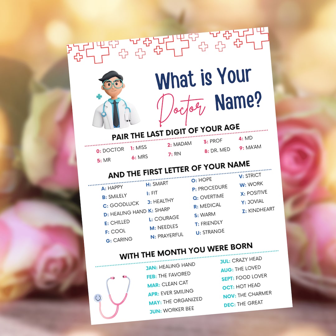 Medical Games, What is Your Doctor's Name Game?, Medical Party Games ...