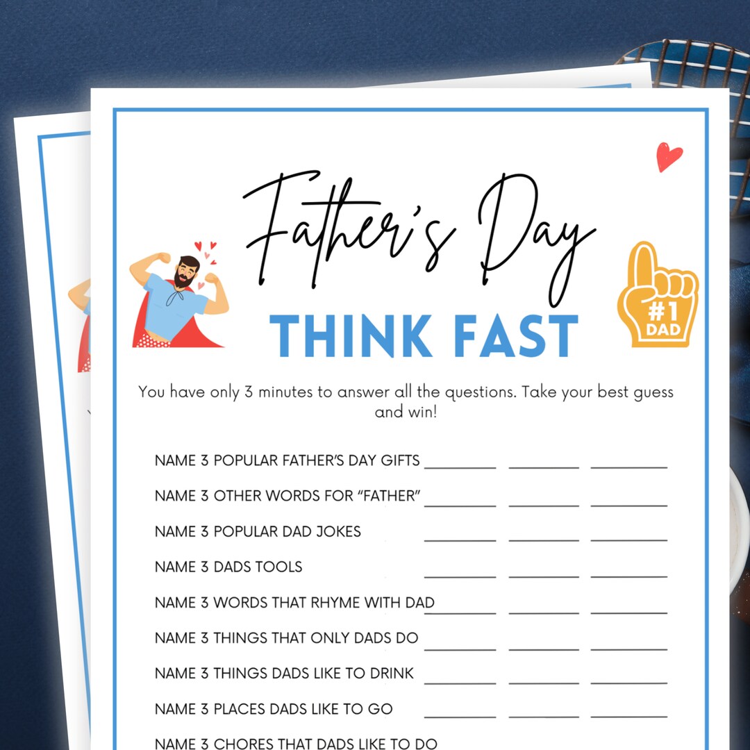 Fathers Day Games, Think Fast, Fathers Day Party Games, Fathers Day ...