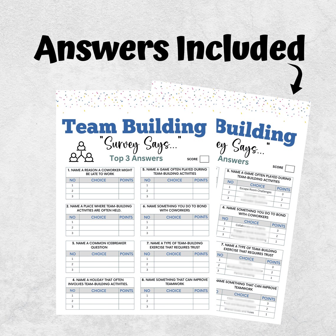 Team Building Trivia, Family Feud, Team Building Activity, Coworker ...
