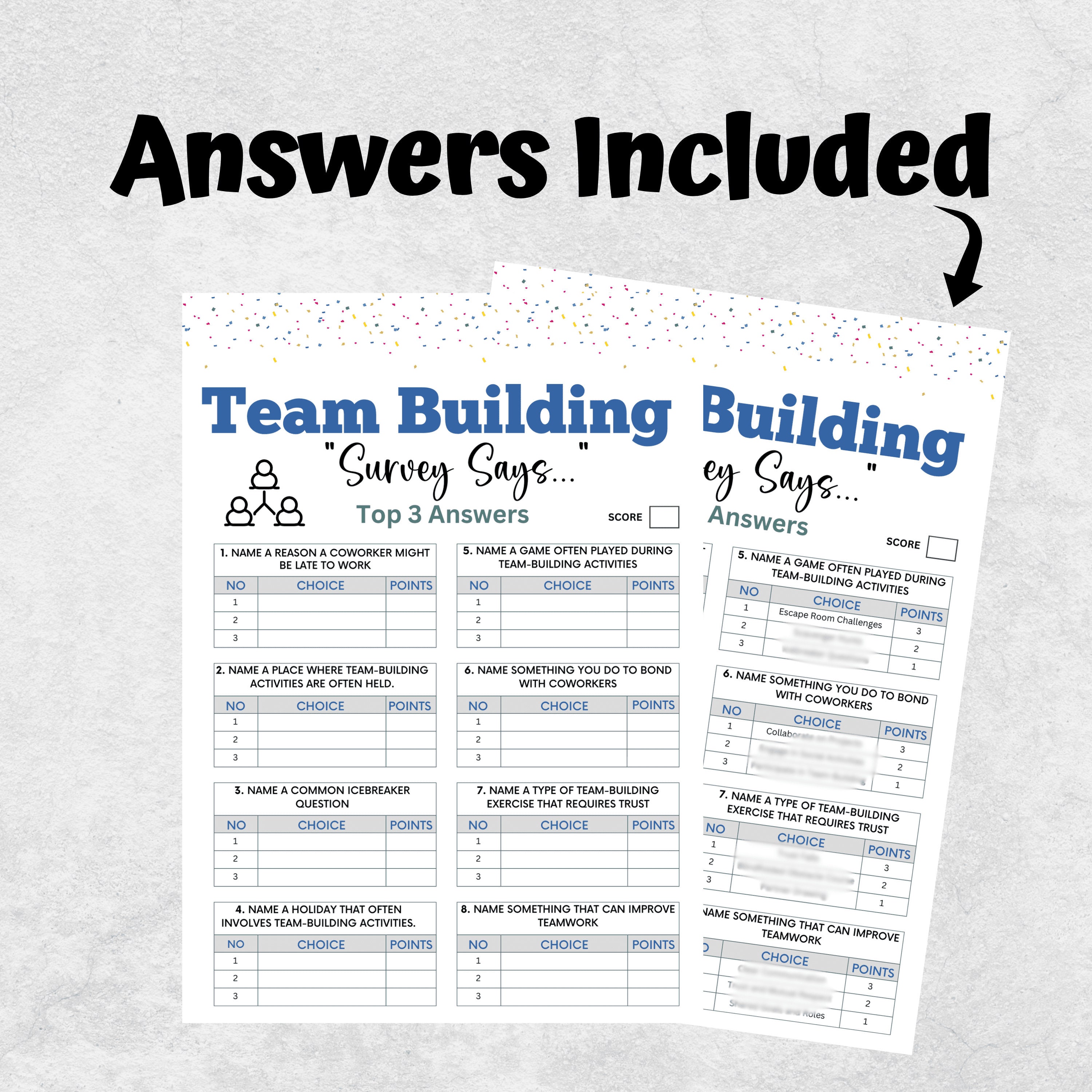 Team Building Trivia, Family Feud, Team Building Activity, Coworker ...