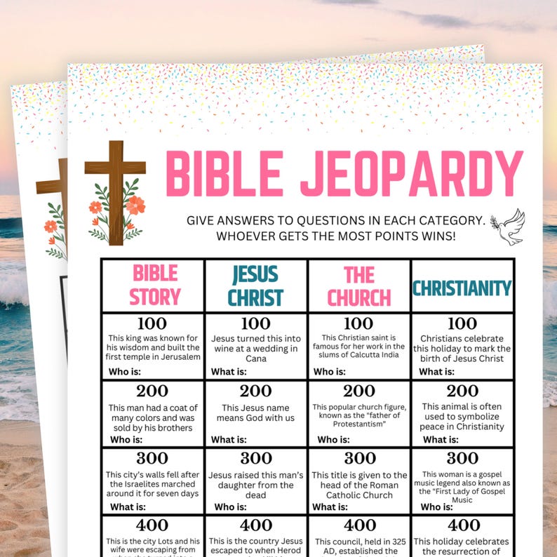 Bible Jeopardy, Bible Games, Womens Ministry Games, Bible Games for ...