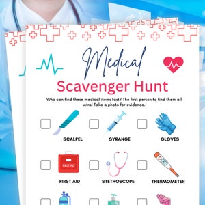 Medical Games, Scavenger Hunt Pictionary, Medical Party Games for ...