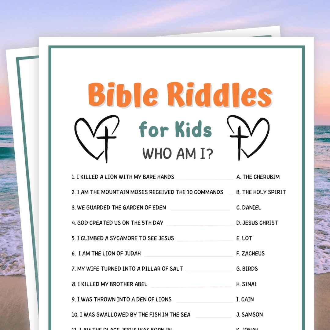 Bible Games, Bible Riddles for Kids, Who Am I, Bible Games for Kids ...