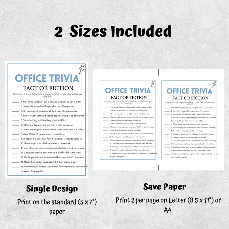 Office Trivia, Office Fact or Fiction Trivia, Work Party Games, Happy ...