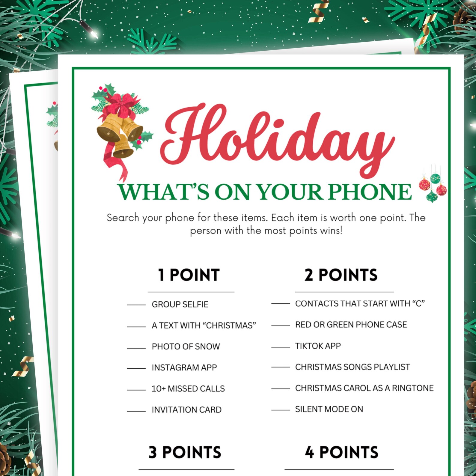 Holiday Games, Whats on Your Phone, Holiday Party Games, Office Holiday ...