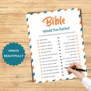 Bible Would You Rather Game, Bible Games, Printable Bible Games for ...