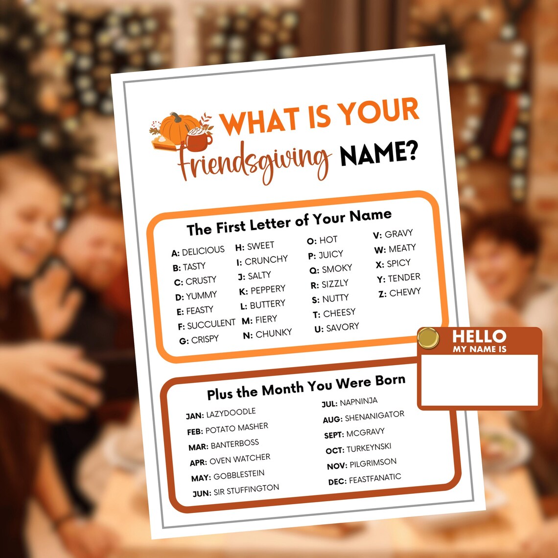Friendsgiving Party Games, What is Your Friendsgiving Name ...