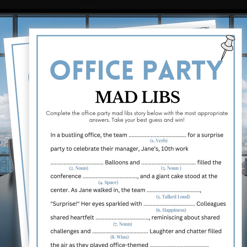 Office Party Games, Mad Libs, Work Party Games, Staff Appreciation ...