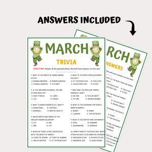 March Games, March Trivia, March Party Games, March Birthday Games ...