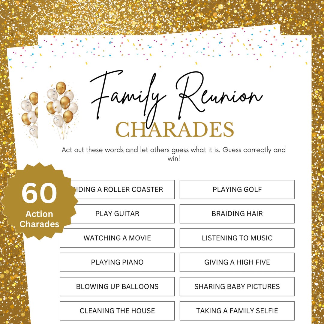 Family Reunion Games, Charades, Family Party Games, Family Games Night ...