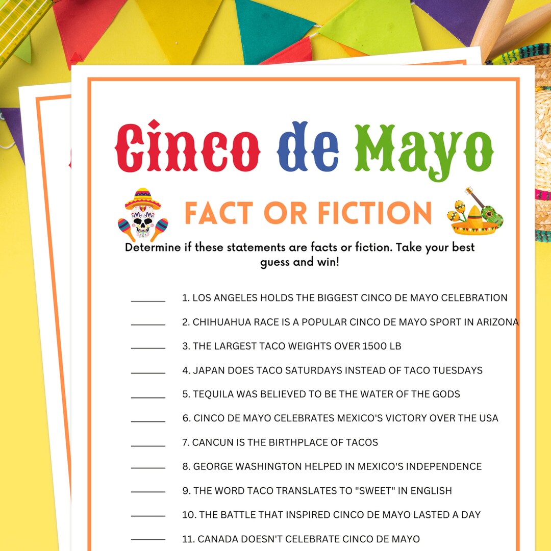 Cinco De Mayo Trivia, Fact or Fiction, Cinco De Mayo Party Games for ...