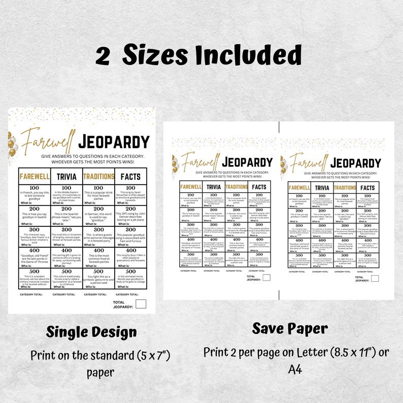 Farewell Party Games, Jeopardy, Farewell Celebration, Farewell Trivia ...