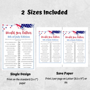4th of July Games, Would You Rather, 4th of July Party Games, Patriotic ...