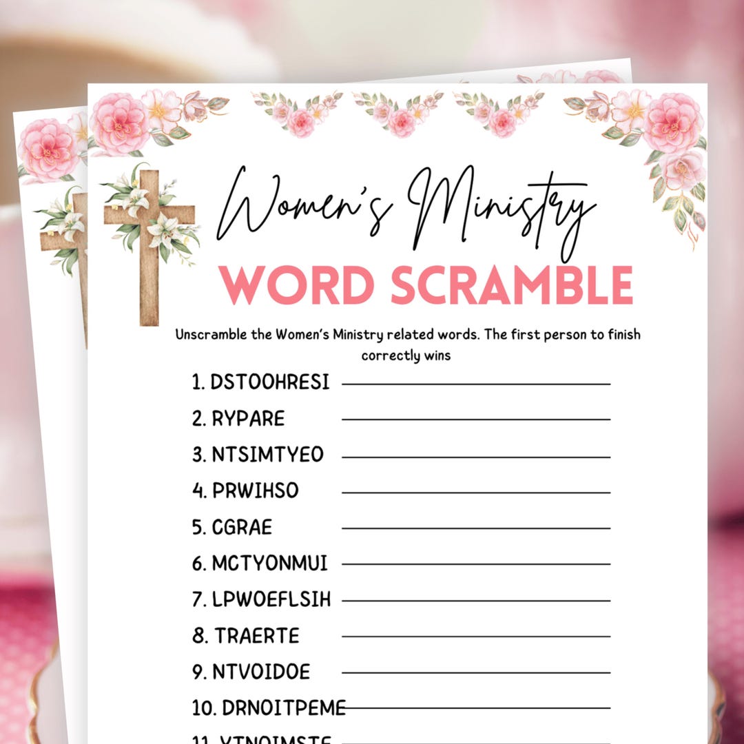 Printable Women's Ministry Word Scramble Game (PDF Download) - Etsy