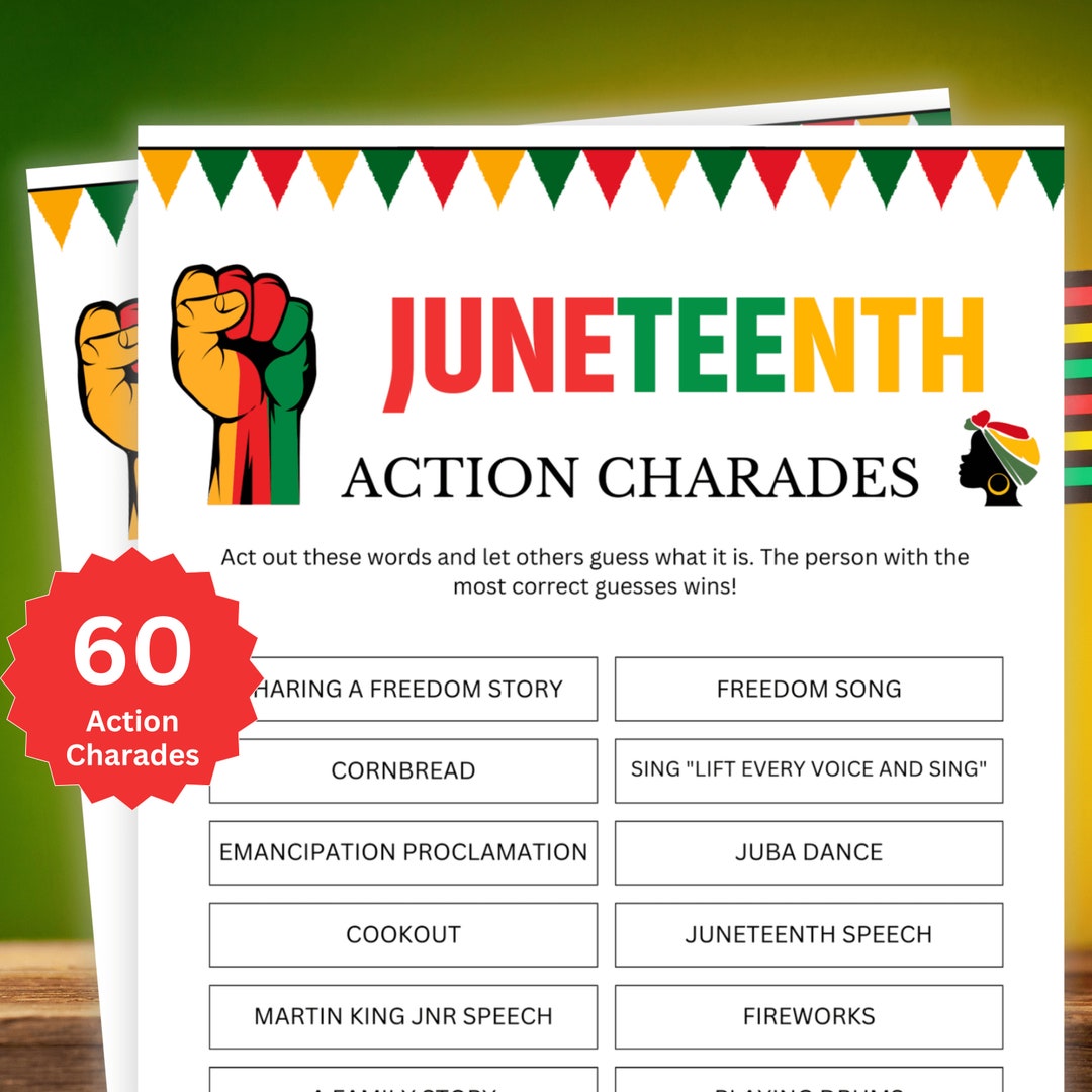 Juneteenth Games, Charades, Juneteenth Party Games, Black History Month ...