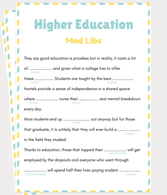 Graduation Mad Libs