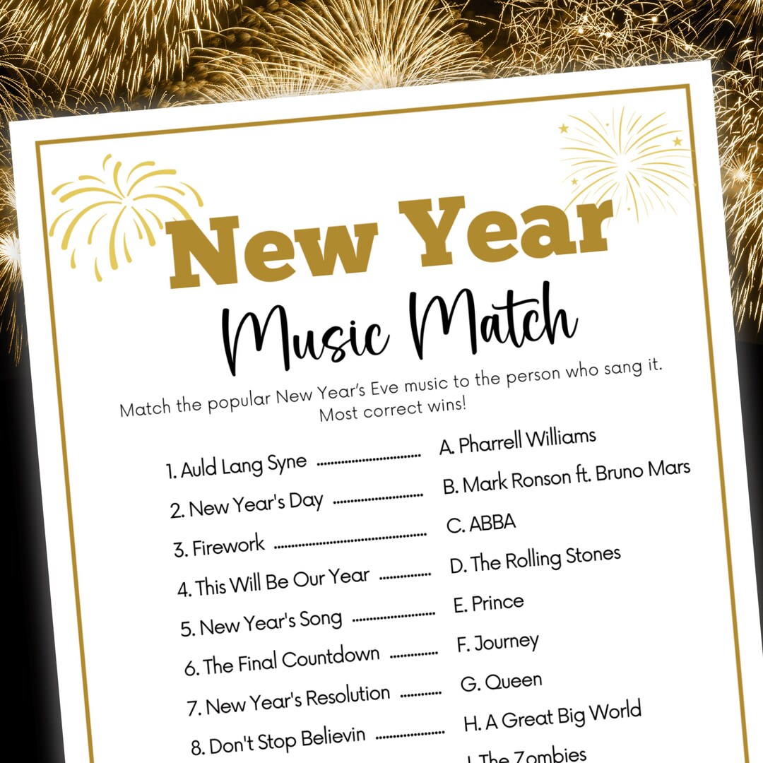 New Year Games, Music Match, New Year Party Games, New Year's Eve Games ...