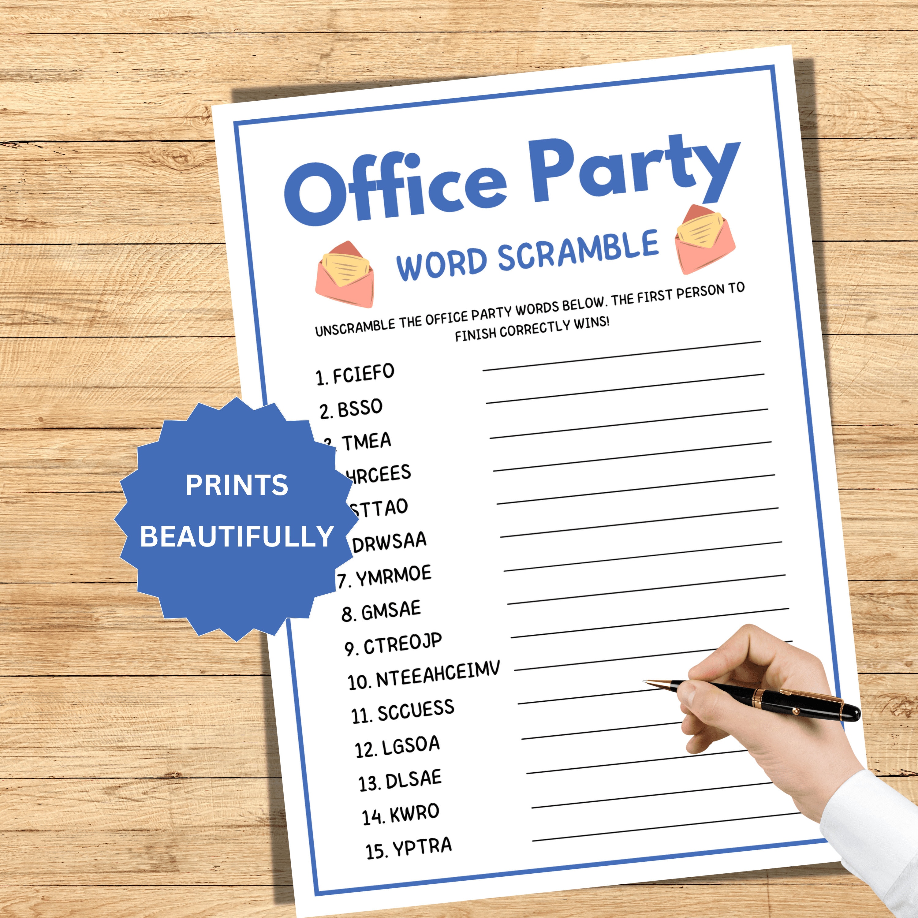 Office Party Games, Office Party Word Scramble, Work Party Games, Work ...