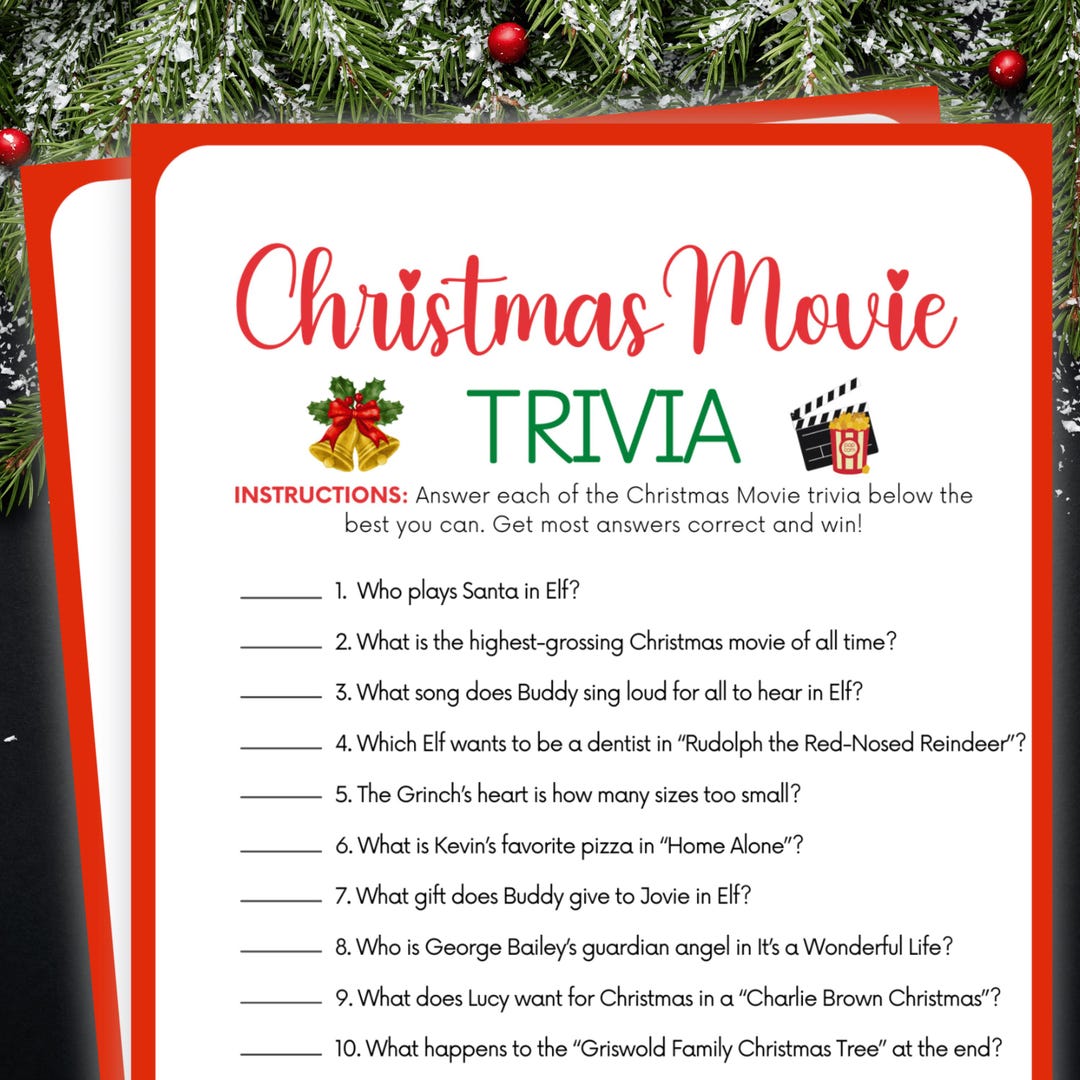 Christmas Games, Movie Trivia, Christmas Party Games, Holiday Games ...