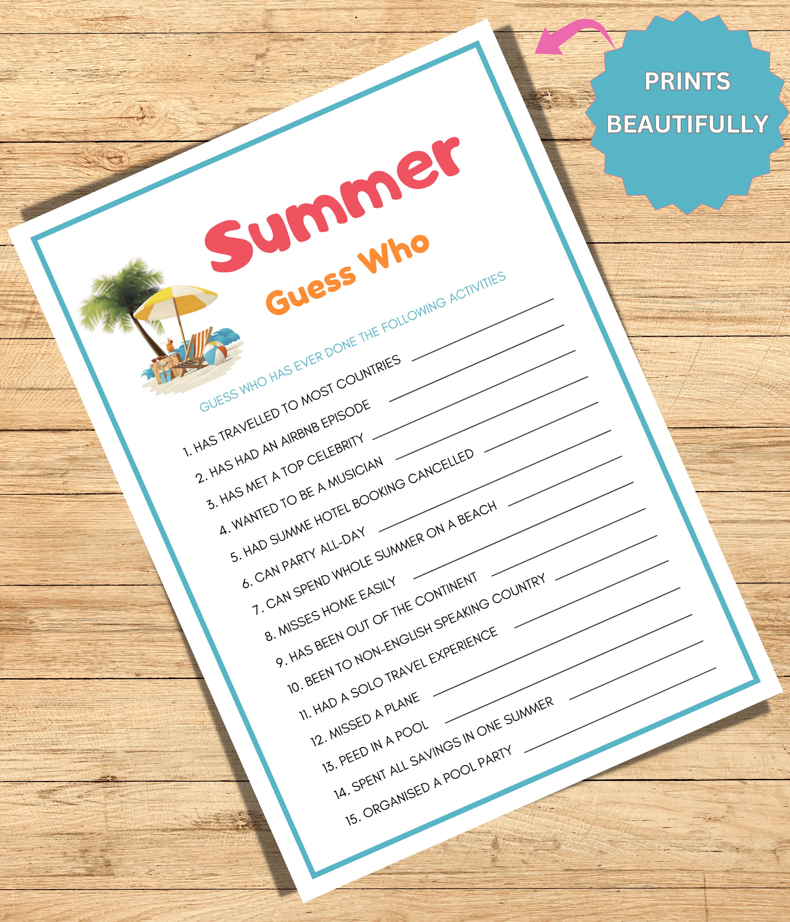 Summer Games, Guess Who, Summer Trivia, Summer Party Games, Summer ...