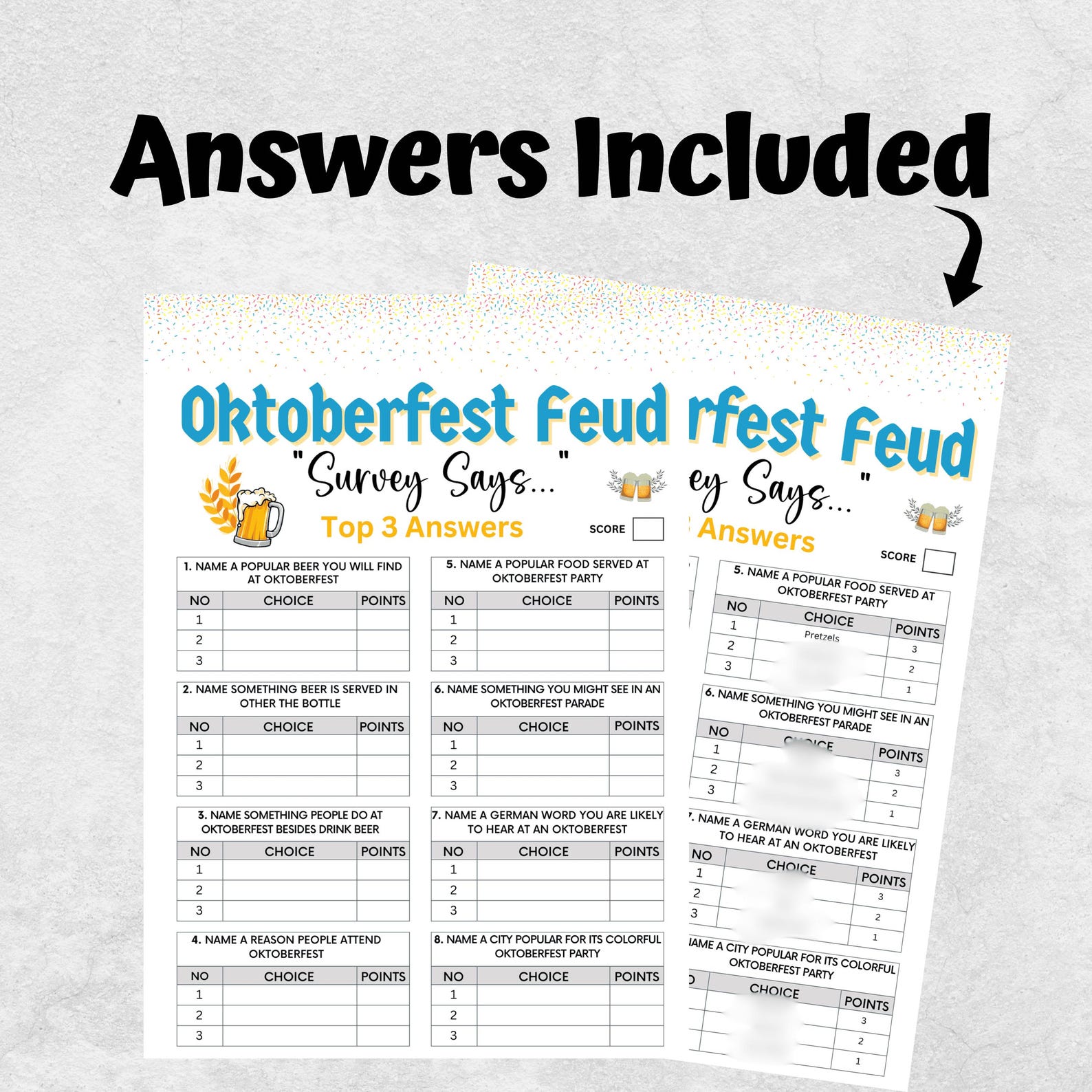 Oktoberfest Games, Oktoberfest Feud, Oktoberfest Party Games, Beer ...