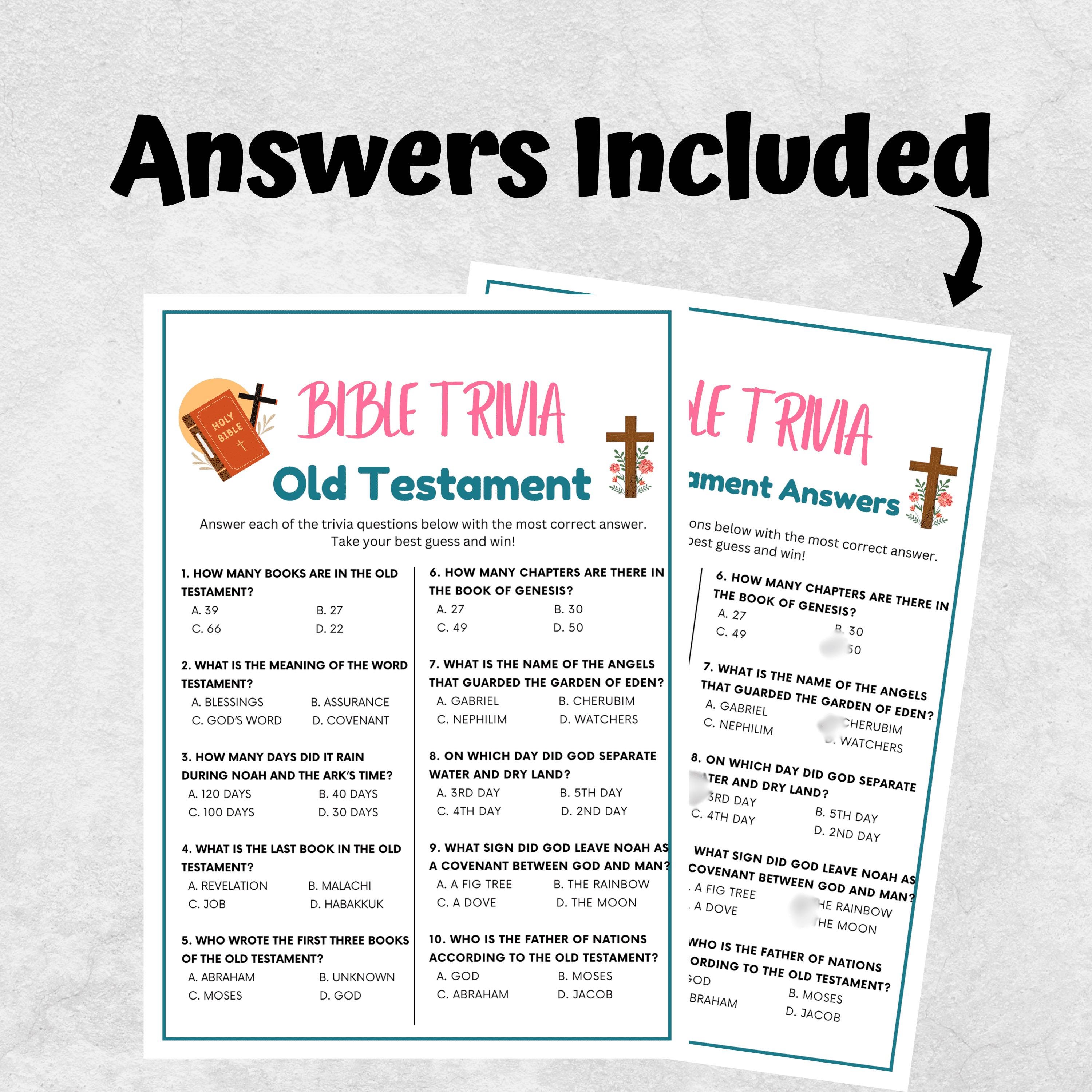Bible Games, Old Testament Trivia, Bible Study Games, Bible Games for ...