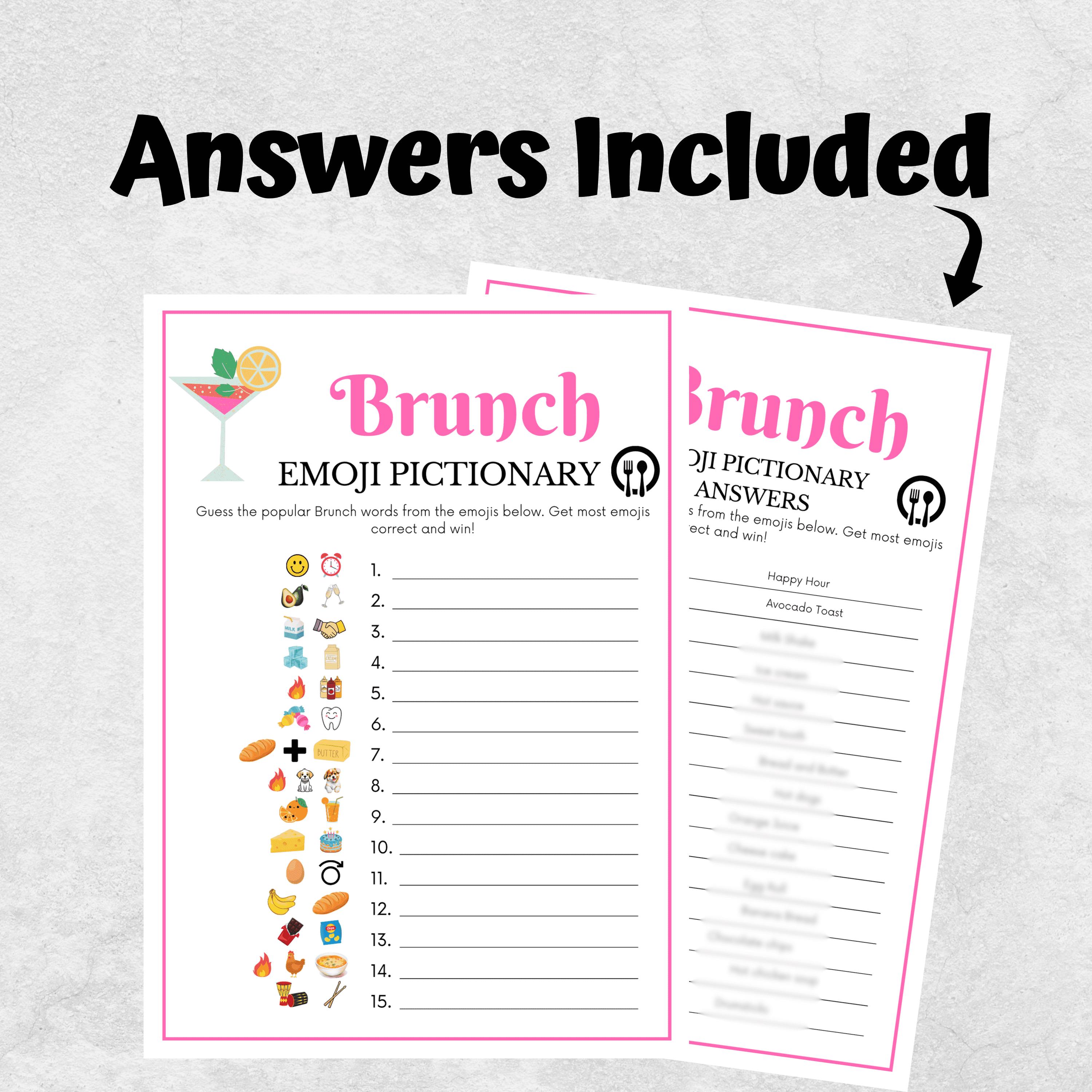 Brunch Party Games, Emoji Pictionary, Brunch Games, Brunch Birthday ...