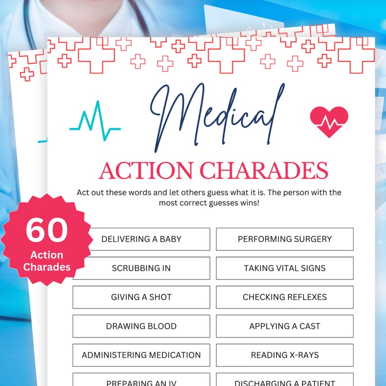 Medical Games, Charades, Medical Party Games, Nurse Appreciation Week ...