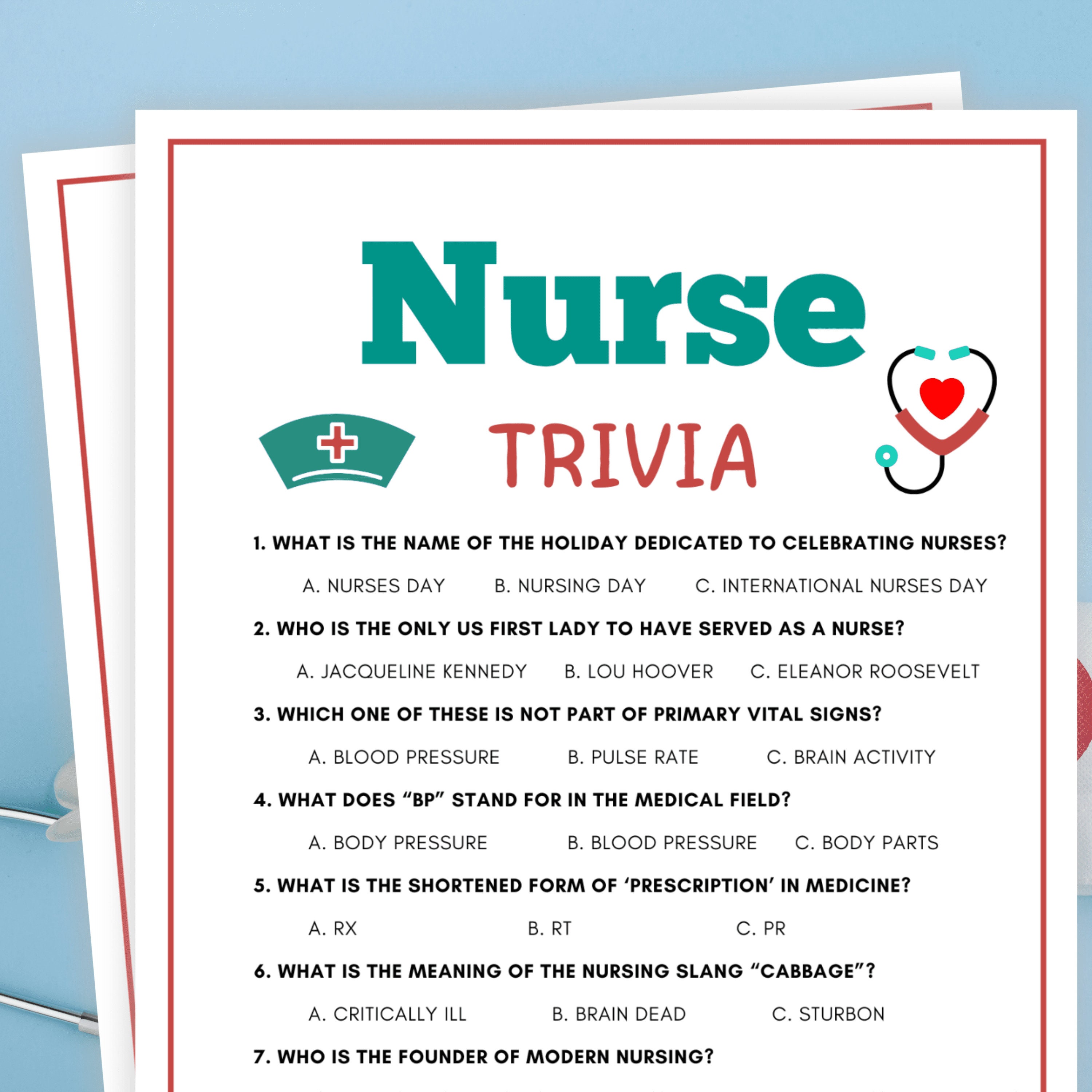 Nurse Trivia, Nurse Games, Nurse Party Games, Nurse Graduation Games ...