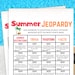 Summer Trivia, Summer Jeopardy, Summer Party Games for Kids, Summer ...