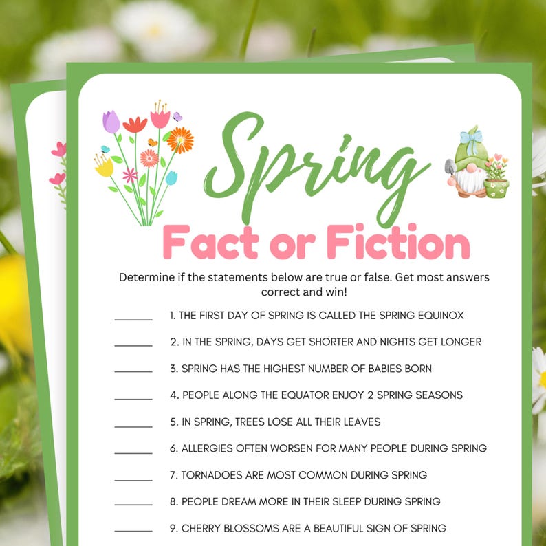 Spring Games, Fact or Fiction, Spring Games for Kids, Spring Party ...