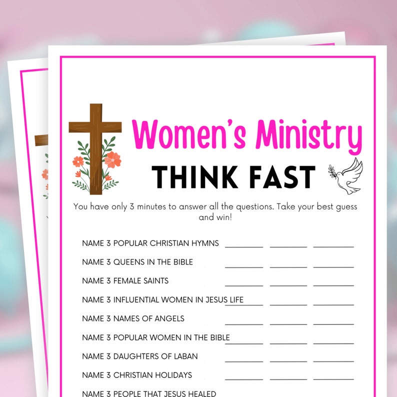 Womens Ministry Games, Think Fast Game, Womens Retreat Game, Bible ...