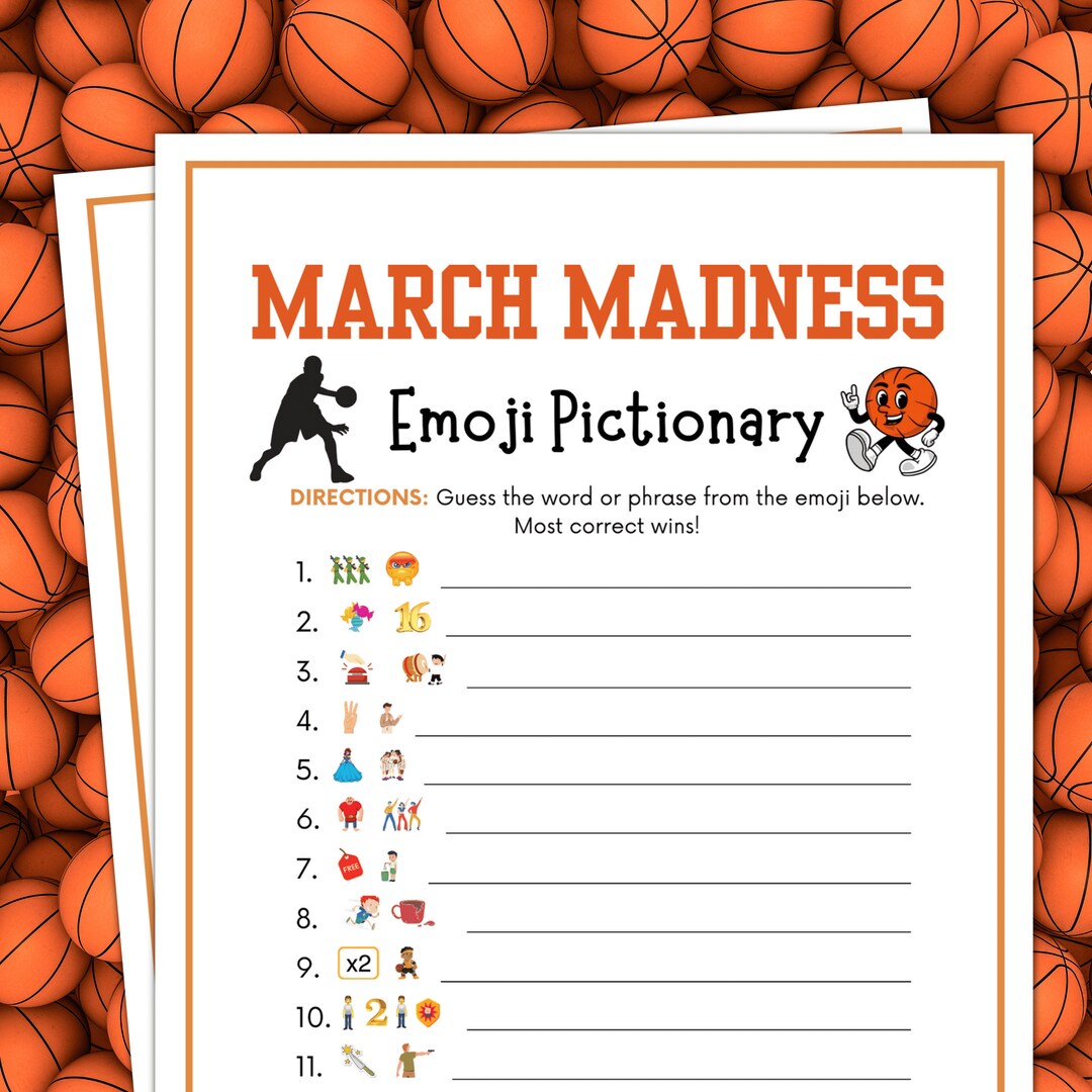March Madness Emoji Pictionary, March Madness Games, Basketball Theme ...