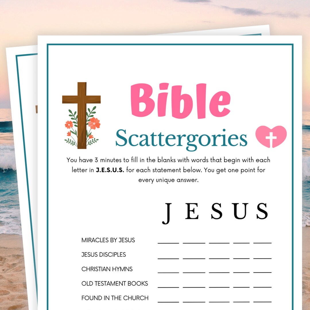 Bible Games, Jesus Bible Scattergories, Bible Study Games, Bible Games ...