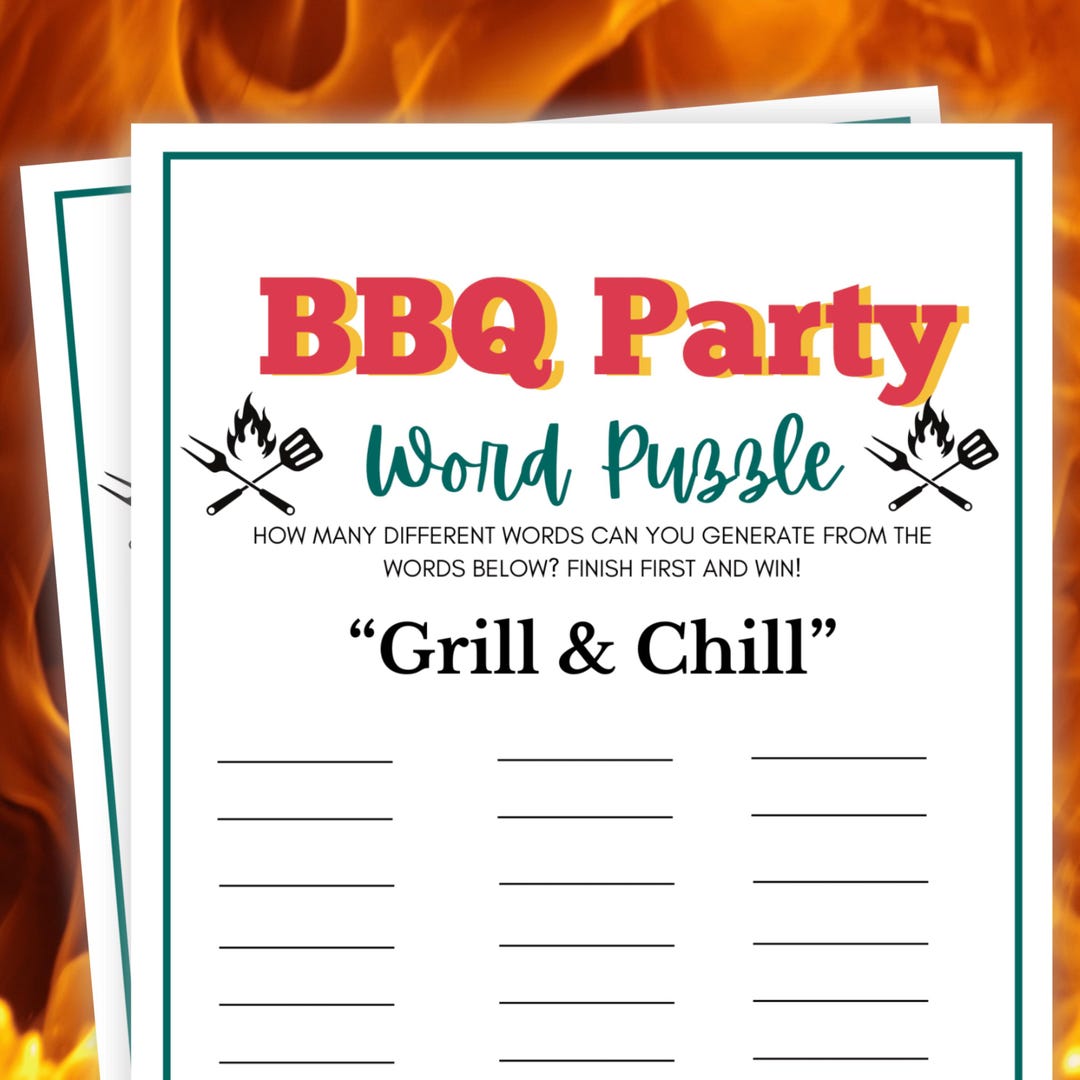 BBQ Party Games, BBQ Word Puzzle, Barbecue Party Games, Grill Master ...