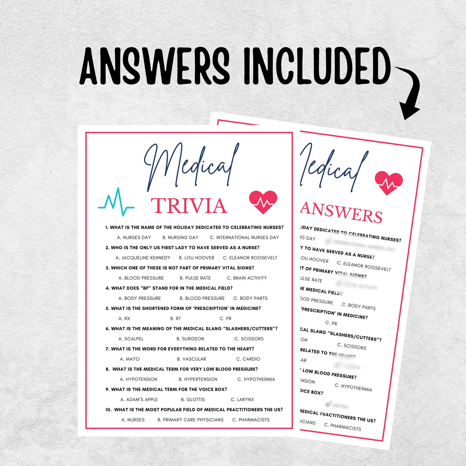 Medical Trivia, Medical Party Games, Games for Doctors, Nurse Games ...